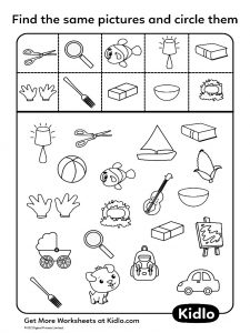 Circle The Same Pictures – Worksheet #14 - Kidlo.com