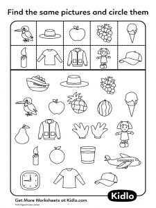 Circle The Same Pictures – Worksheet #19 - Kidlo.com
