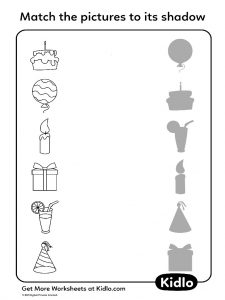 Match The Pictures To Its Shadow – Matching Worksheet #02 - Kidlo.com