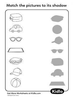 Match The Pictures To Its Shadow – Matching Worksheet #10 - Kidlo.com