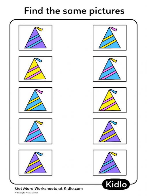 Match The Same Pictures – Matching Worksheet #15 - Kidlo.com