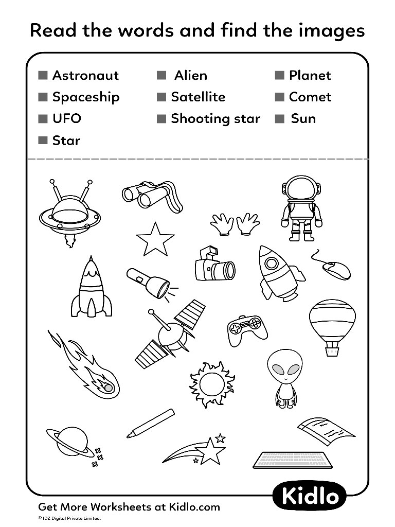 Match Words To Its Pictures – Sorting Worksheet #17 - Kidlo.com