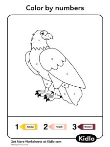 Color By Numbers - Birds Worksheet #07 - Kidlo.com