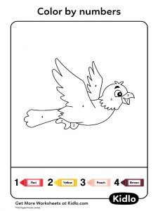 Color By Numbers - Birds Worksheet #10 - Kidlo.com