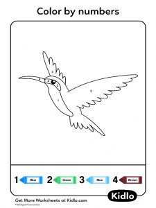 Color By Numbers - Birds Worksheet #11 - Kidlo.com
