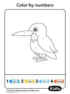 Color By Numbers - Birds Worksheet #12 - Kidlo.com