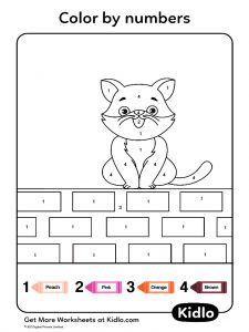Color By Numbers - Cats Worksheet #05 - Kidlo.com
