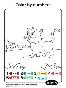 Color By Numbers - Cats Worksheet #20 - Kidlo.com