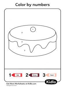 Color By Numbers - Cakes Worksheet #01 - Kidlo.com