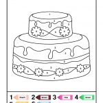Color By Numbers - Cakes Worksheet #05 - Kidlo.com