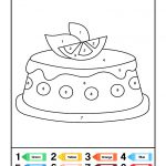 Color By Numbers - Cakes Worksheet #08 - Kidlo.com