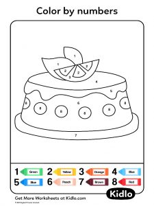 Color By Numbers - Cakes Worksheet #09 - Kidlo.com