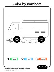 Color By Numbers - Cars Worksheet #10 - Kidlo.com