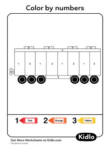 Color By Numbers - Cars Worksheet #11 - Kidlo.com