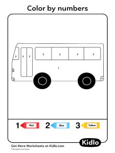 Color By Numbers - Cars Worksheet #14 - Kidlo.com