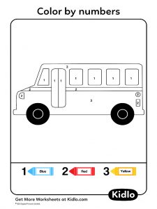 Color By Numbers - Cars Worksheet #15 - Kidlo.com
