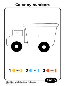 Color By Numbers - Cars Worksheet #19 - Kidlo.com