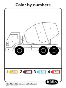 Color By Numbers - Cars Worksheet #35 - Kidlo.com