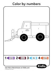 Color By Numbers - Cars Worksheet #38 - Kidlo.com