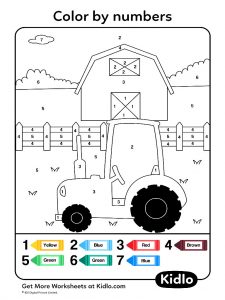 Color By Numbers - Cars Worksheet #54 - Kidlo.com
