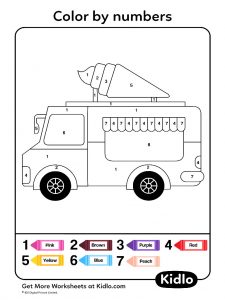 Color By Numbers - Cars Worksheet #55 - Kidlo.com