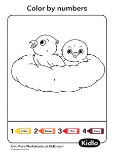 Color By Numbers - Coloring Pages Worksheet #43 - Kidlo.com