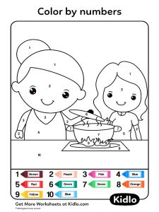 Color By Numbers - Coloring Pages Worksheet #99 - Kidlo.com