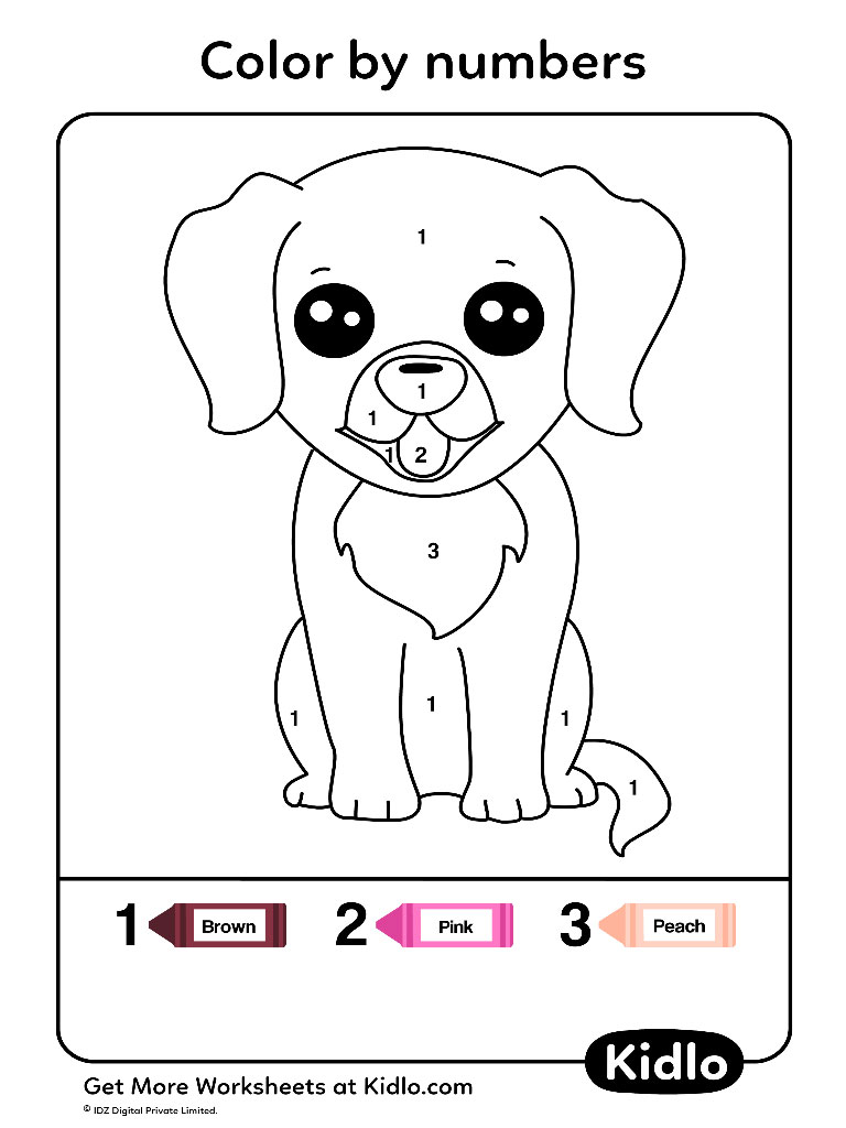 Color By Number Dog Printable Color By Number Dog Printable