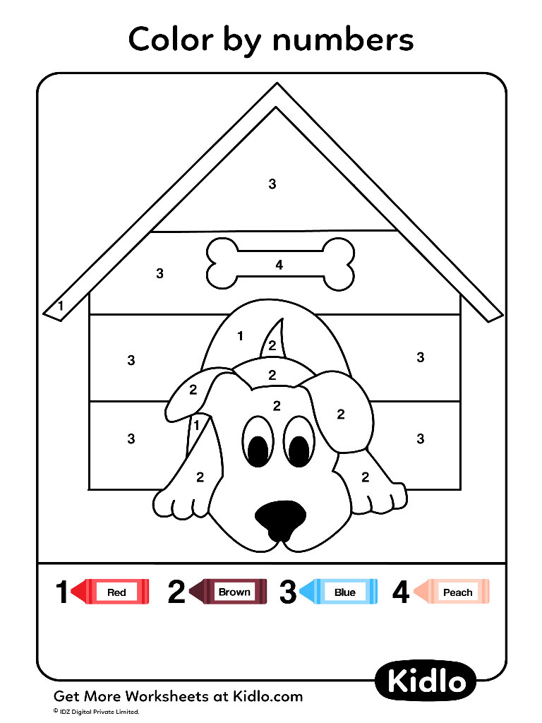 Dog Color By Number Printable