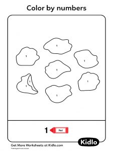 Color By Numbers - Flowers Worksheet #01 - Kidlo.com
