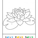 Color By Numbers - Flowers Worksheet #08 - Kidlo.com