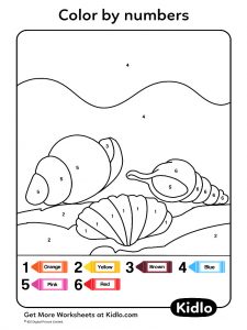 Color By Numbers - Underwater Coloring Worksheet #46 - Kidlo.com