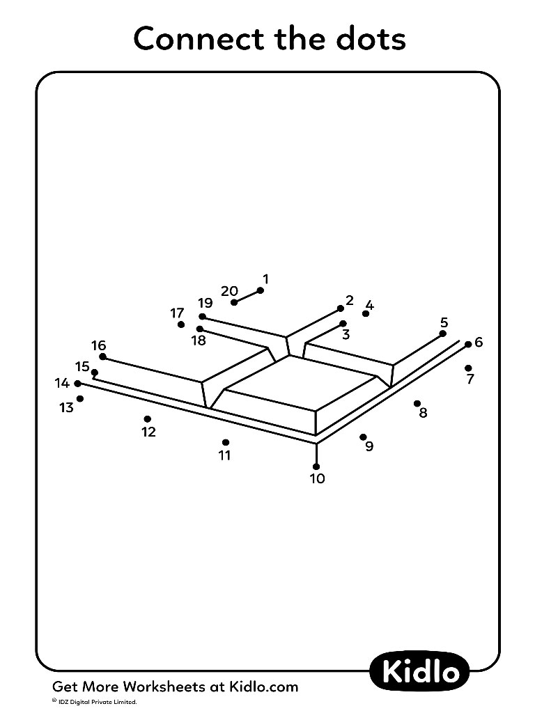 Connect The Dots 1-20 – Activity Worksheet #14 - Kidlo.com