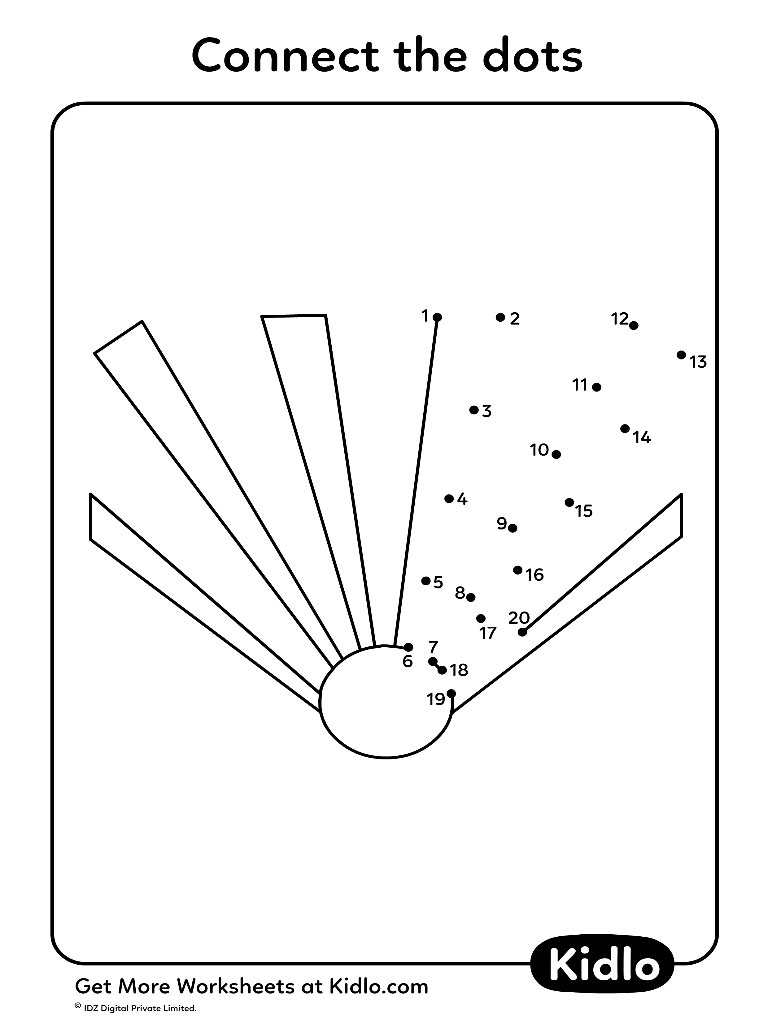 Connect The Dots 1-20 – Activity Worksheet #21 - Kidlo.com