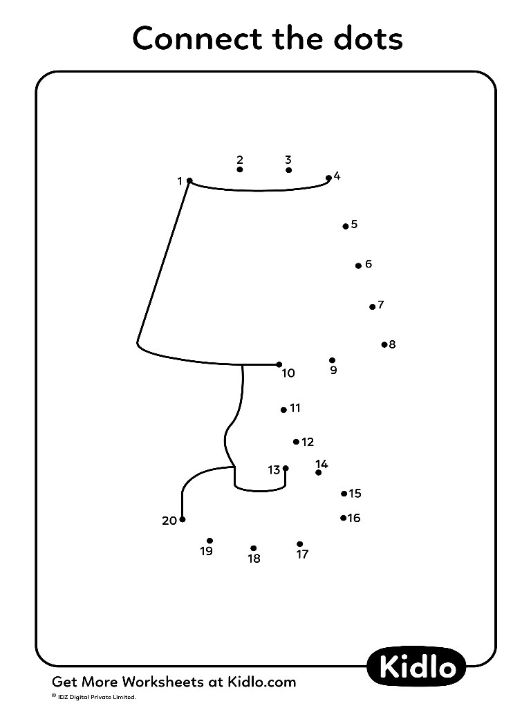 Connect The Dots 1-20 – Activity Worksheet #24 - Kidlo.com