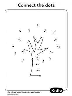 Connect The Dots 1-20 – Activity Worksheet #28 - Kidlo.com