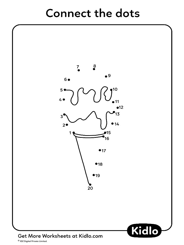 Connect The Dots 1 20 Activity Worksheet 07 Kidlo
