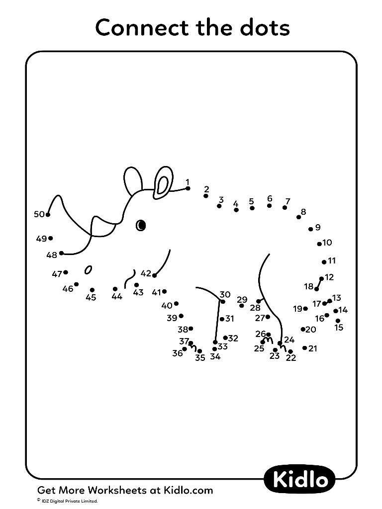 Connect The Dots 1 50 Activity Worksheet 08 Kidlo