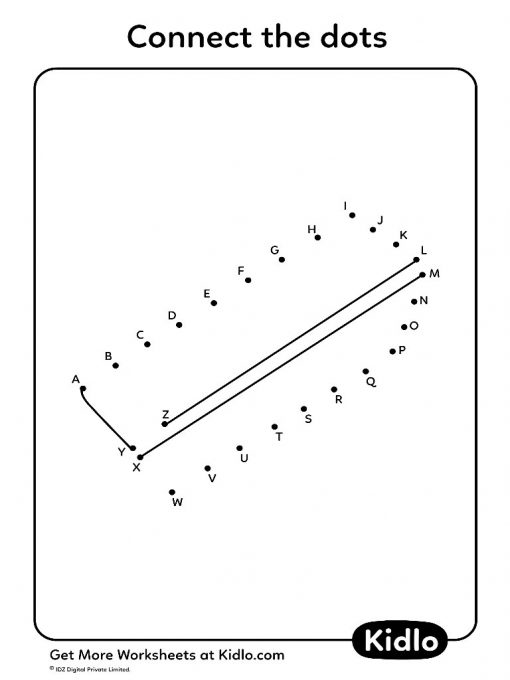 Connect The Dots A to Z – Activity Worksheet #09 - Kidlo.com