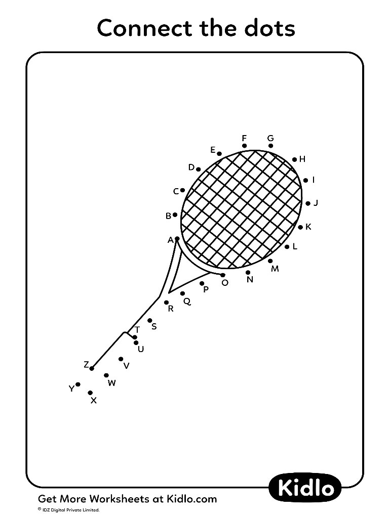 Connect The Dots A to Z – Activity Worksheet #25 - Kidlo.com