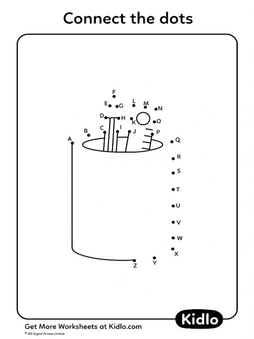 Connect The Dots A to Z – Activity Worksheet #34 - Kidlo.com