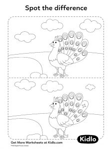Spot The Difference – Animal Matching Activity Worksheet #04 - Kidlo.com