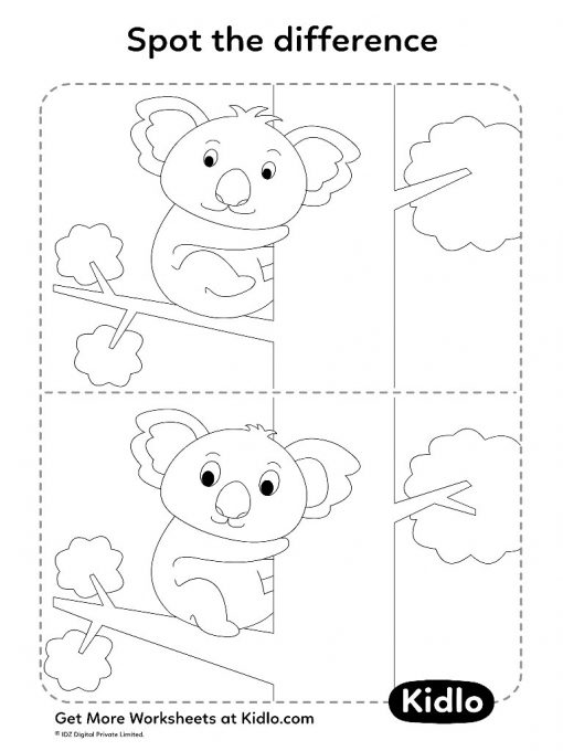 Spot The Difference – Animal Matching Activity Worksheet #09 - Kidlo.com