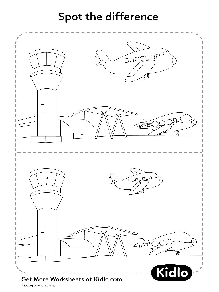 Spot The Difference – City Matching Activity Worksheet #07 - Kidlo.com