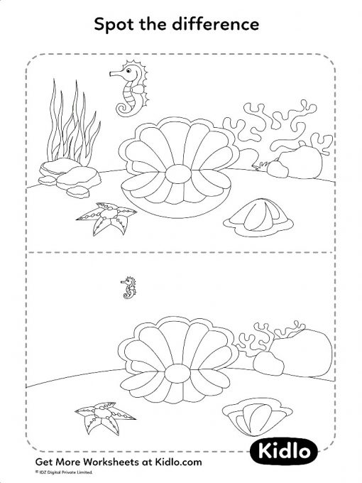 Spot The Difference – Underwater Animal Matching Activity Worksheet #04 ...