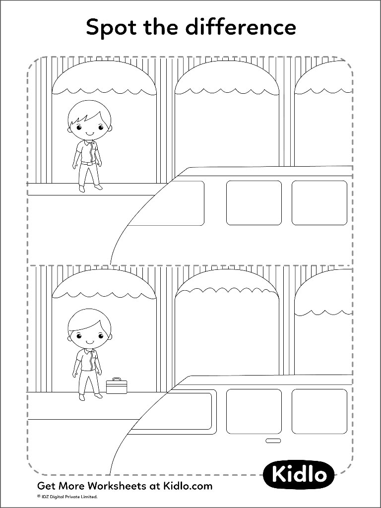 Spot The Difference – Vehicle Matching Activity Worksheet #04 - Kidlo.com