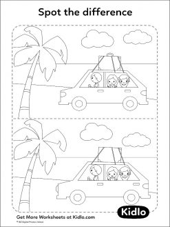 Spot The Difference – Vehicle Matching Activity Worksheet #07 - Kidlo.com