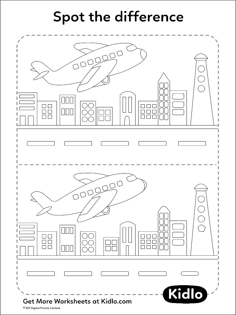 Spot The Difference – Vehicle Matching Activity Worksheet #08 - Kidlo.com